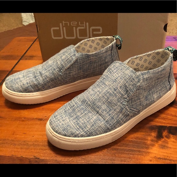Hey Dude | Shoes | Hey Dude High Tops Sz 8 Light Blue And Has A Look Of ...